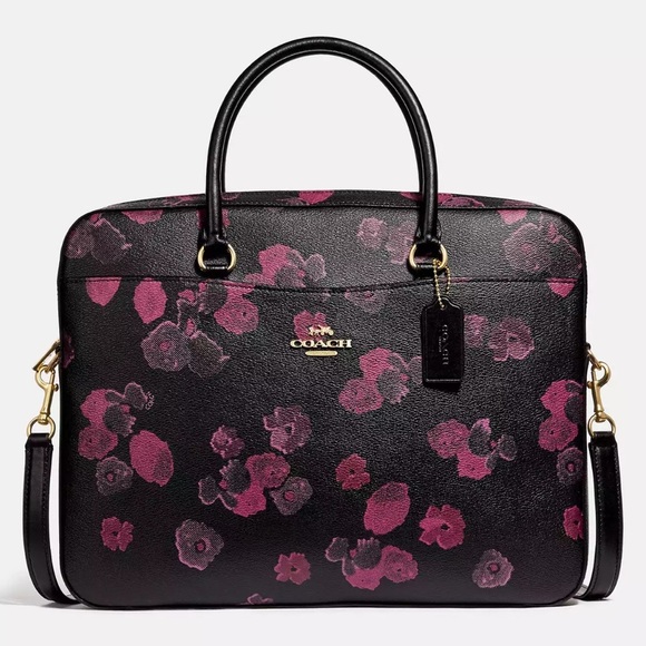 Coach | Bags | Coach Laptop Bag With Halftone Floral Print | Poshmark